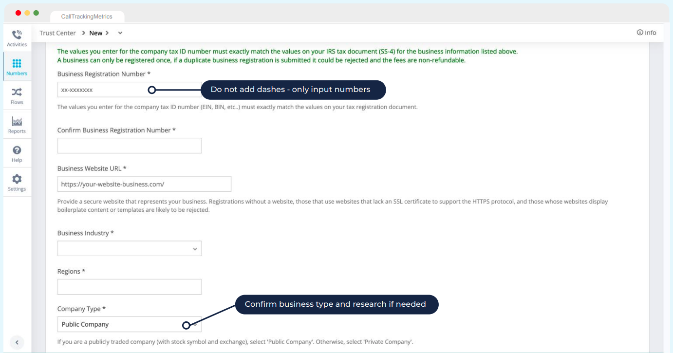 Trust Center Walkthrough – CallTrackingMetrics Ticket Portal