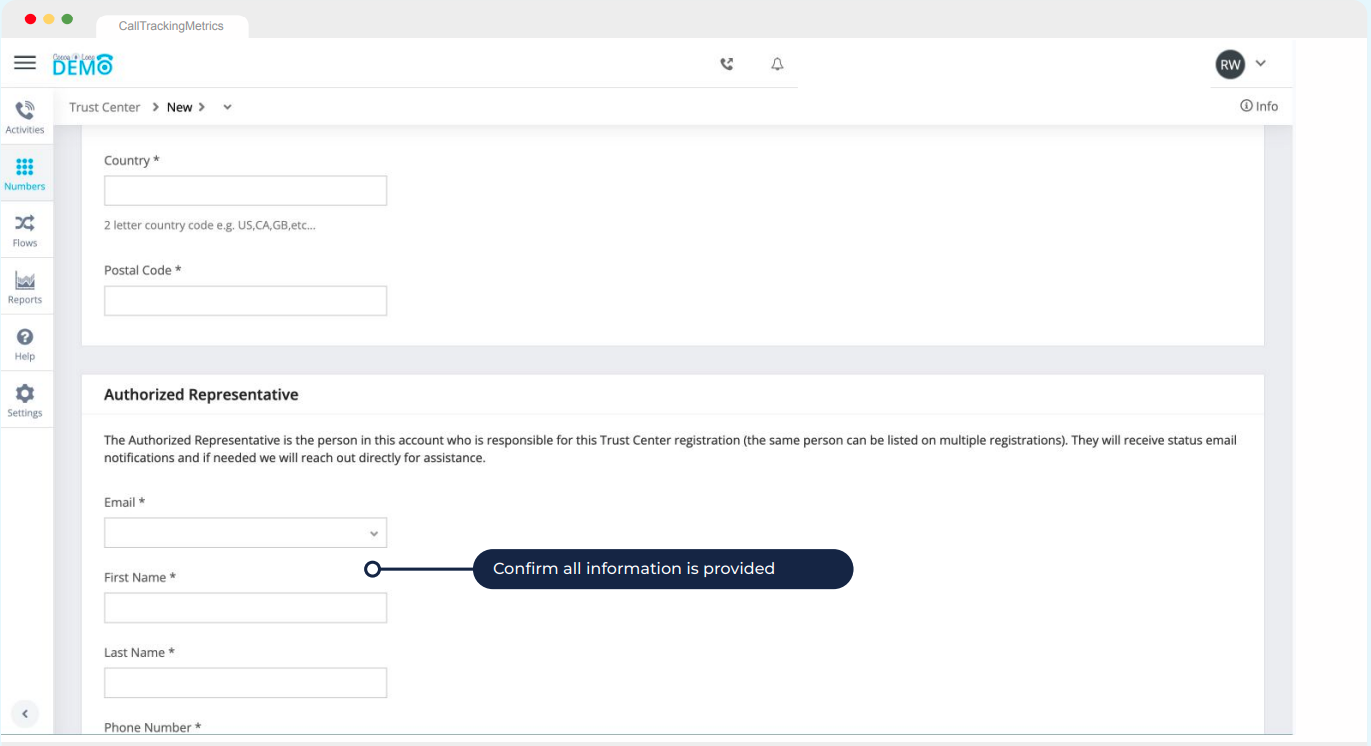 Trust Center Walkthrough – CallTrackingMetrics Ticket Portal