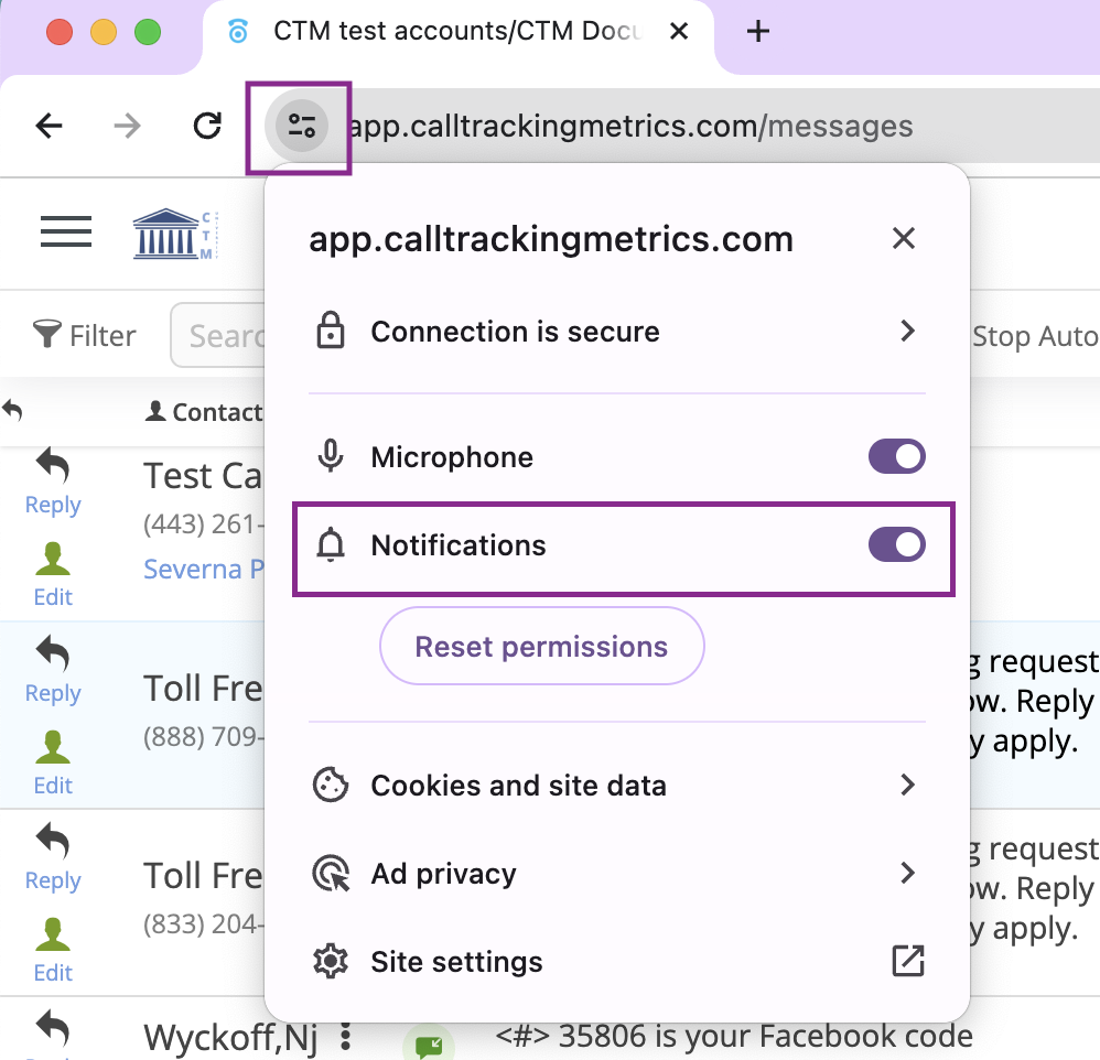 Text Message Notifications – CallTrackingMetrics Ticket Portal